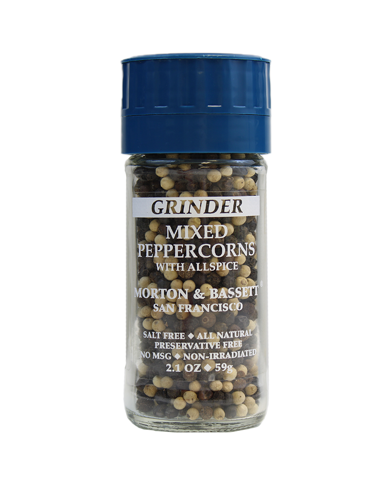Peppercorns, Mixed (Whole) with Grinder – Morton & Bassett